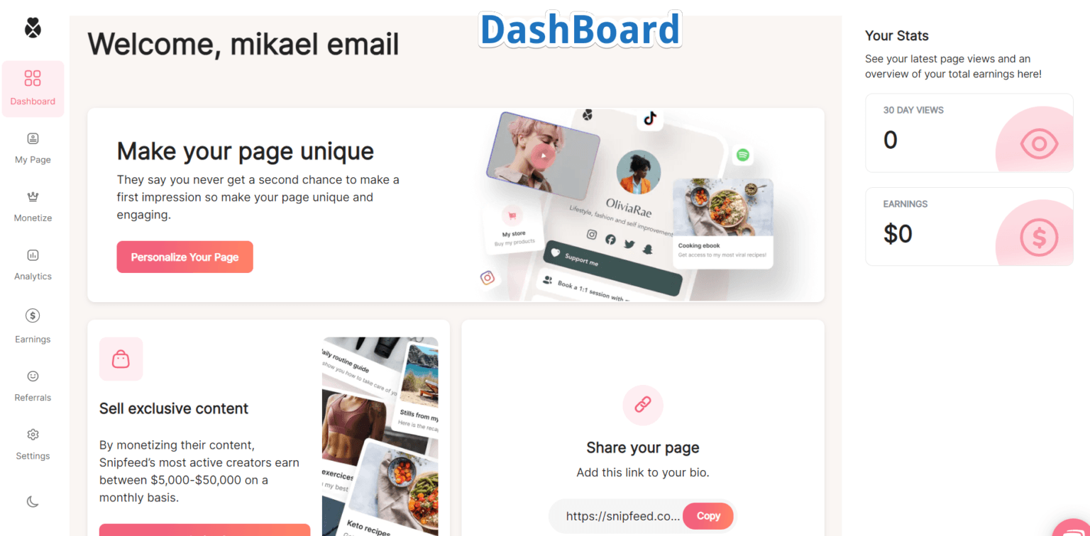Snipfeed Review (Link-In-Bio Monetization Platform)