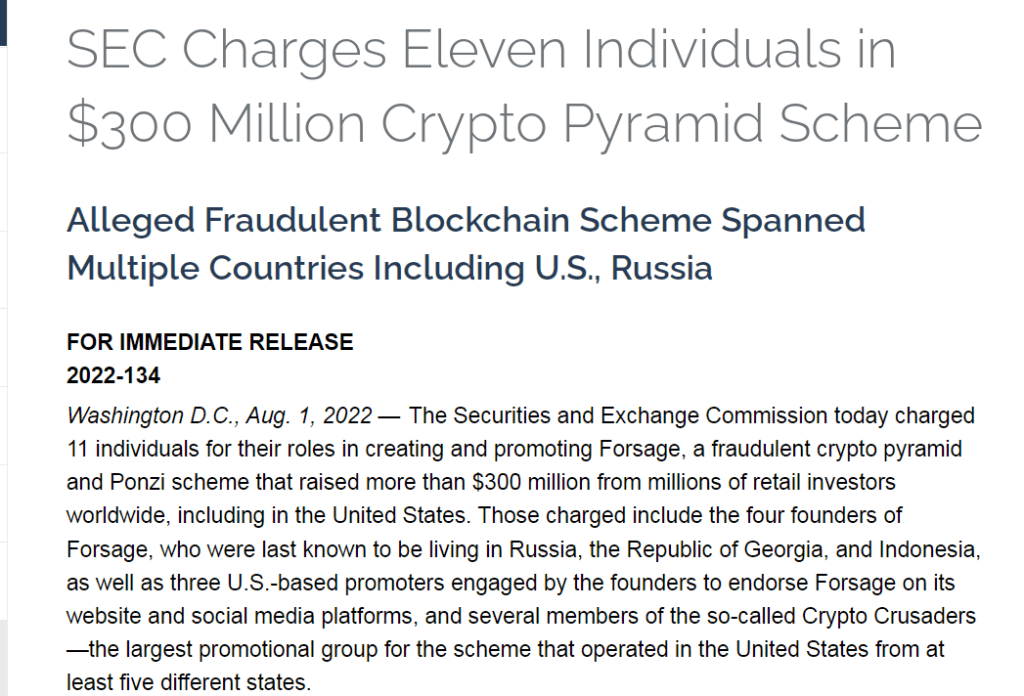 Is Forsage a Scam? An Ethereum Ponzi Scheme.[Updated 2024]