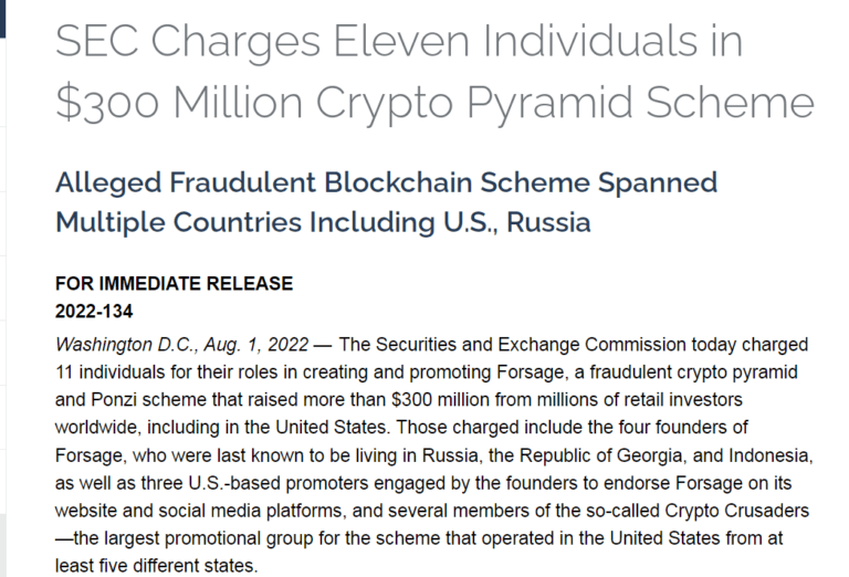 Is Forsage a Scam? An Ethereum Ponzi Scheme.[Updated 2024]